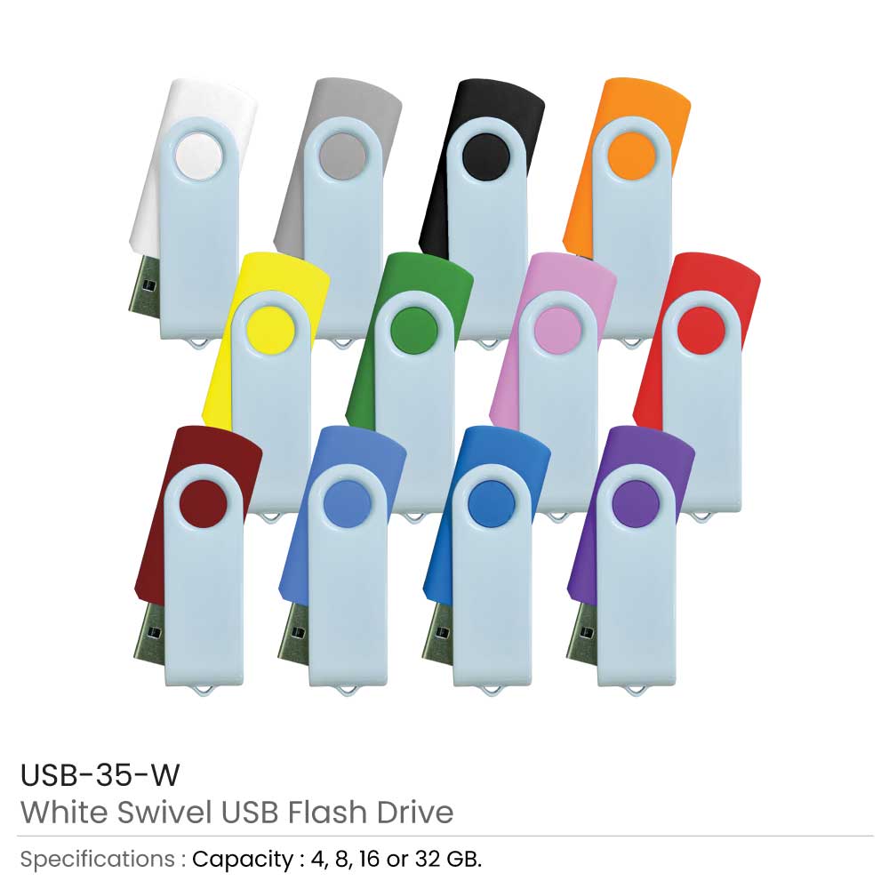 White Swivel USB Flash Drives – Promotional Gifts Suppliers